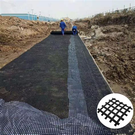Dacron Glassfiber Mining Plastic Geogrid Subgrade Reinforcement Easy To