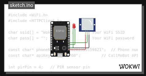 Tugas Sensor Gerak Wokwi Esp32 Stm32 Arduino Simulator
