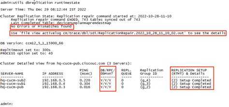 Cucm Db Replication Troubleshoot And Things To Verify Cisco Community