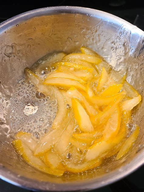 Candied Lemon Peels Simmering Starfruit