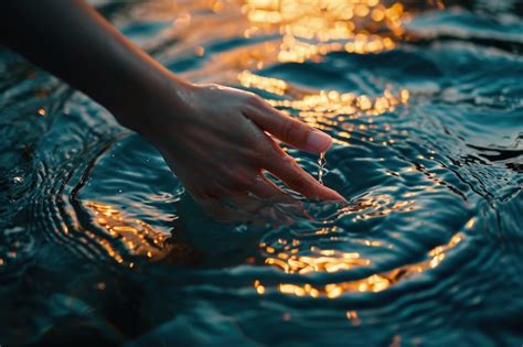 Free Photo View Of Realistic Hand Touching Clear Flowing Water
