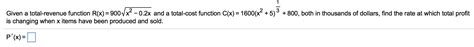 solved given a total revenue function r x 900 squareroot