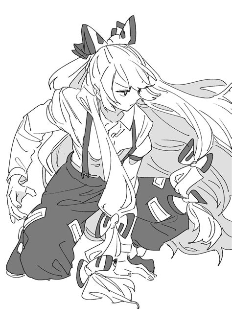 Fujiwara No Mokou Touhou Drawn By Mero Starfish Jcs Danbooru