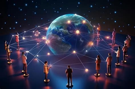 Premium Photo Global Cooperation In Decentralized Networked Communication