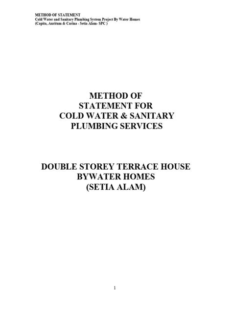 Pressure Test Method Statement Pdf