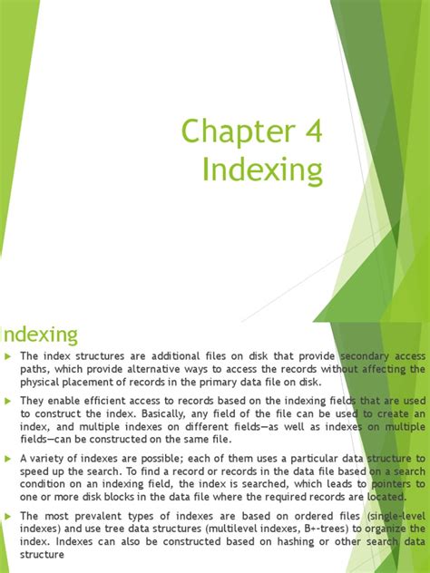 Chapter 4 Indexing Pdf Database Index Computer Data
