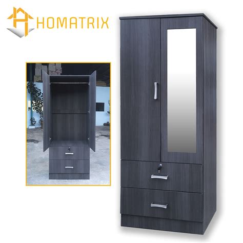 HOMATRIX Door Wardrobe Storage Cabinet With Mirror Almari Baju Cermin Ft HM G Shopee