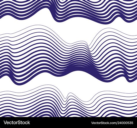 Waves Seamless Pattern Water Runny Curve Lines Vector Image