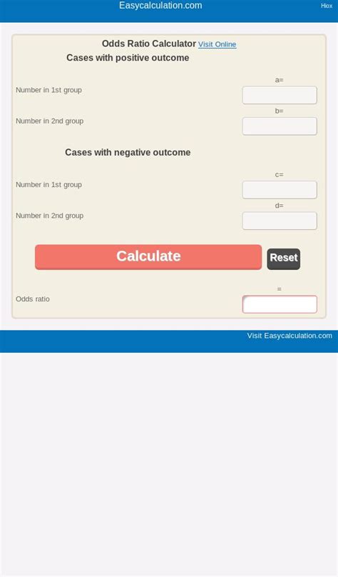 Odds Ratio Calculator Apk For Android Download