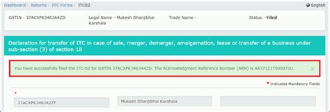 Filing Gst Form Itc 02