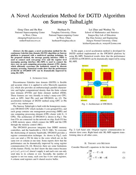 Pdf A Novel Acceleration Method For Dgtd Algorithm On Sunway Taihulight