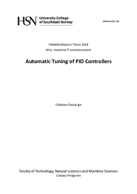 pdf automatic tuning of pid controllers