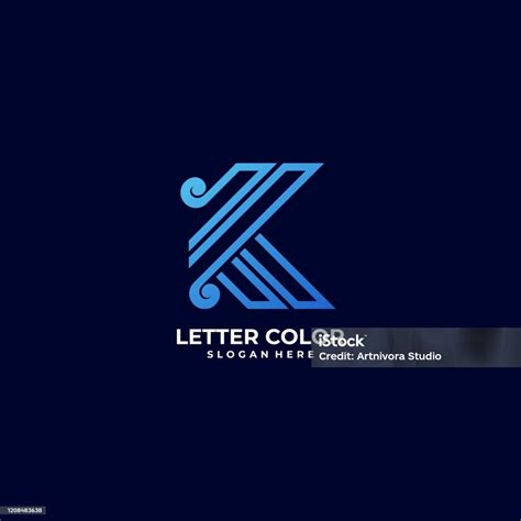 벡터 일러스트 레이션 편지 K 그라데이션 다채로운 스타일 0명에 대한 스톡 벡터 아트 및 기타 이미지 0명 개념 개성