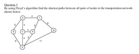 Solved By Using Floyd S Algorithm Find The Shortest Paths Chegg