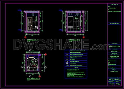 233 Free Download Of Cad Technical Drawings For The Construction Of Bathrooms In Townhouses