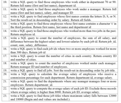 solved 10 write a sql query to find those employees who