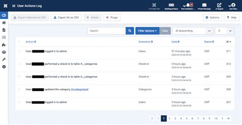 help5 x user actions log joomla documentation
