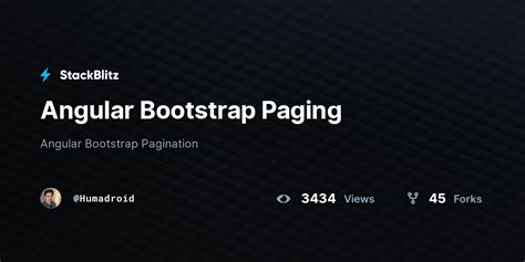 Angular Bootstrap Paging Stackblitz