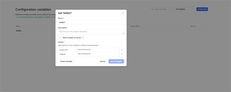 cannot use configuration variable configvars 💬 app building