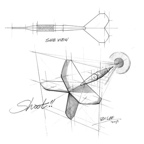 다트dart가 꽂히는 뷰 의뢰 투시흥신소 Idéer Til Tegning Tegning