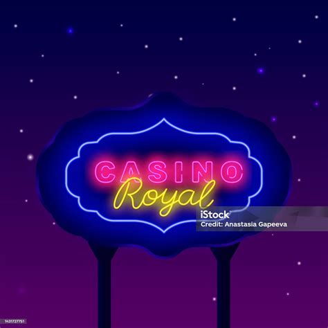 카지노 로얄 네온 거리 광고판 빈티지 프레임 온라인 게임 레이블 우승 아이템 벡터 스톡 일러스트레이션 가능성에 대한 스톡 벡터