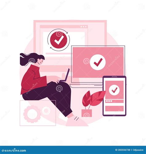 Cross Device Syncing Abstract Concept Vector Illustration Stock Vector