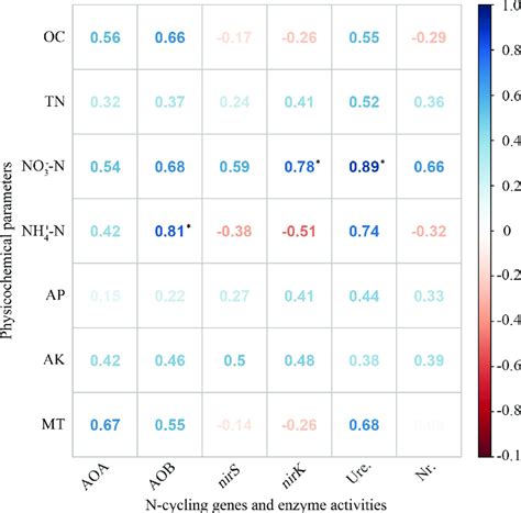 Correlation Analysis Between N Cycling Genes Enzyme Activities And Download Scientific Diagram