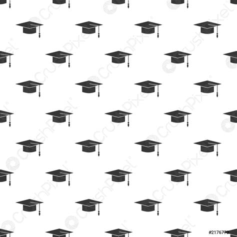 Graduation Cap Seamless Pattern Stock Vector 2176770 Crushpixel