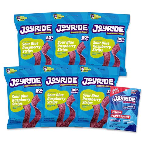 Joyride Blue Raspberry Sour Strips 35 Oz 6 Pack Bundle
