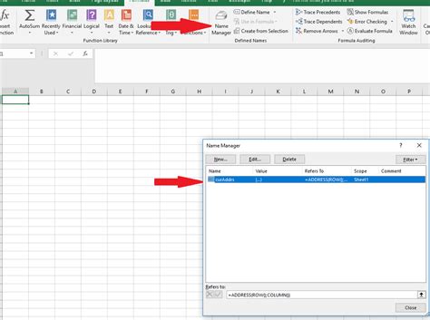 Excel Defined Name Does Not Appears In Hyperlinks Defined Names Stack
