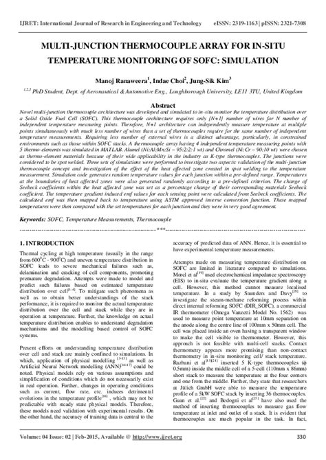 Pdf Multi Junction Thermocouple Array For In Situ Temperature