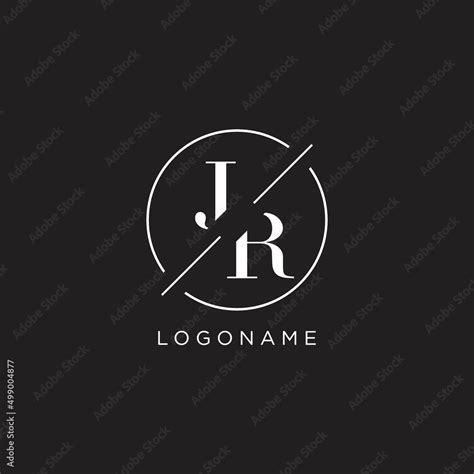 Letter Jr Logo With Simple Circle Line Creative Look Monogram Logo Design Stock Vector Adobe
