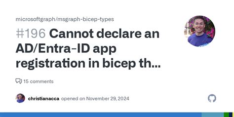 Cannot Declare An Adentra Id App Registration In Bicep That Was