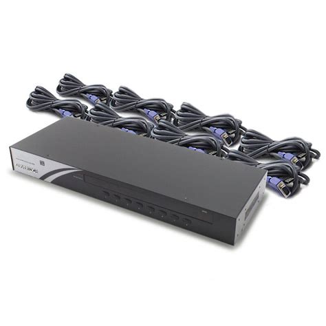Serveredge 8 Port USB PS 2 VGA Combo KVM Switch Kit Includes 8 X USB VGA KVM Cables