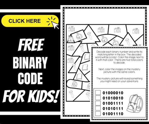 Color By Binary Code Activity Little Bins For Little Hands