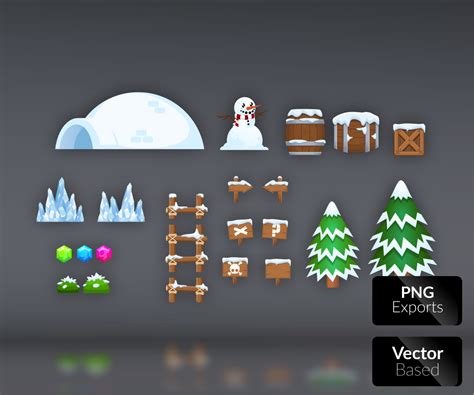 Arctic Tileset Objects Game Art Partners