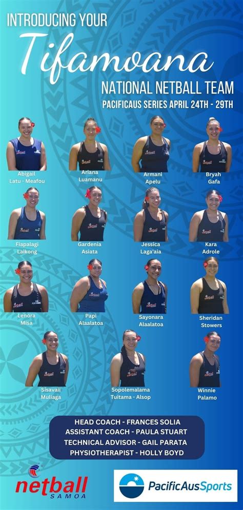 Netball Samoa Introducing Your Tifamoana National Facebook