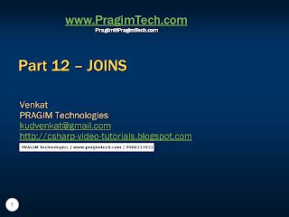 Sql Server Net And C Video Tutorial Part JOINS