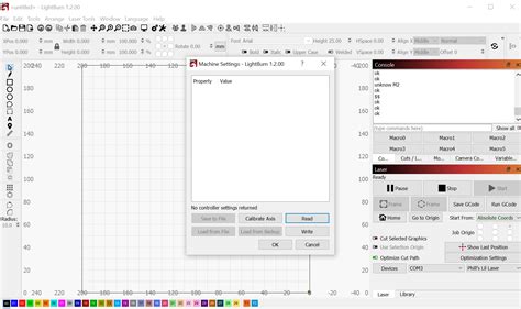 Not Opening Options In Console Lightburn Software Questions