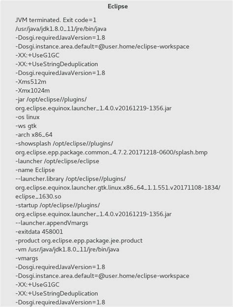 Centos7安装eclipse 启动时提示jvm Terminated Exit Code1centos7 打开eclipse Jvn