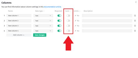 Column Settings