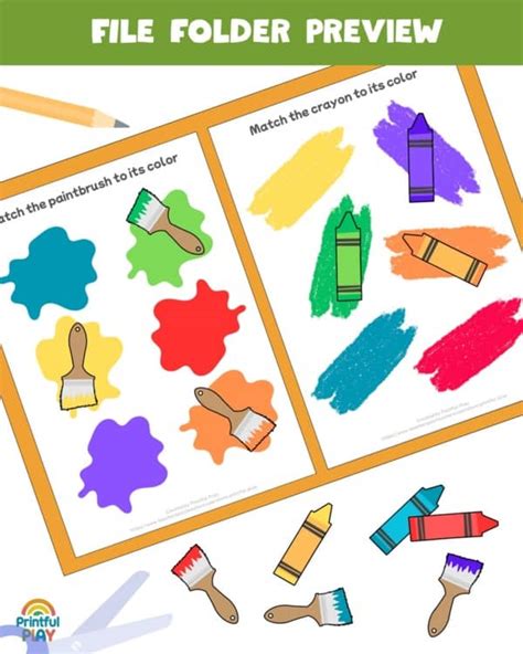 Color Matching File Folder Activity By Printful Play Tpt