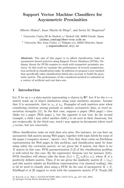 pdf support vector machine classifiers for asymmetric proximities