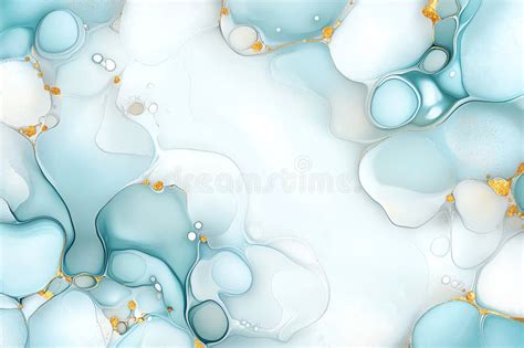 Abstract Fluid Art With Blue And Gold Swirls Creating A Calming And Elegant Background Ideal For