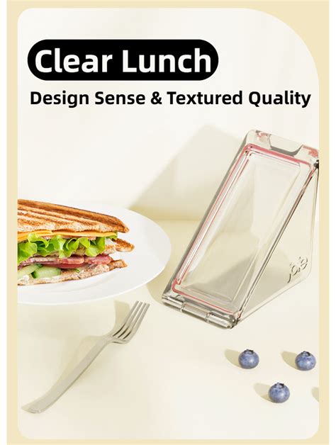 Joie Sandwich Triangle Lunch Box Portable Sandwich Bento Box With Lid