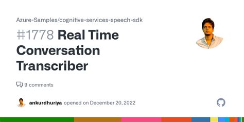 Real Time Conversation Transcriber · Issue 1778 · Azure Samples