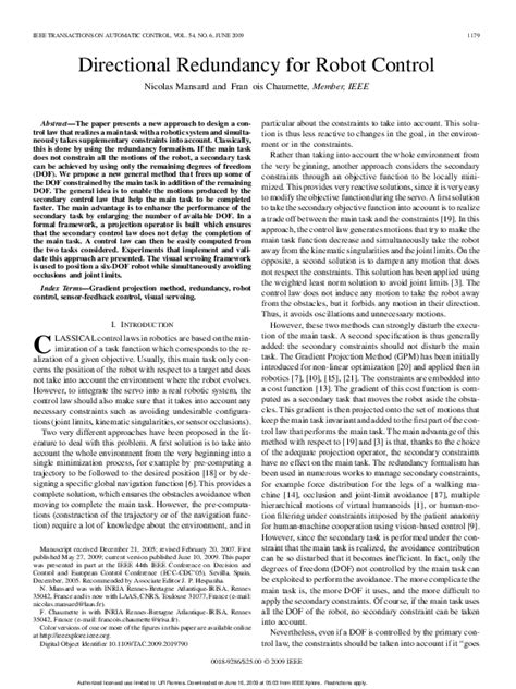 pdf directional redundancy for robot control