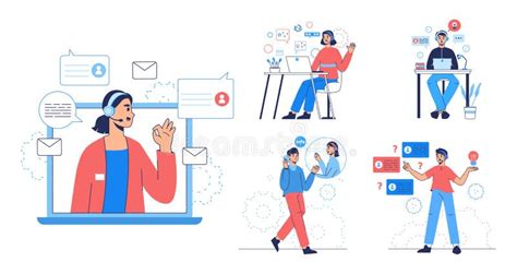 Online Customer Support Service Personal Assistant Client Help Center Hotline Operators