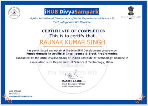 Iitroorkee Ihub Raunak Kumar Singh