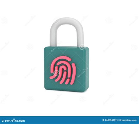 Biometric Fingerprint Password With Padlock Icon Security Concept